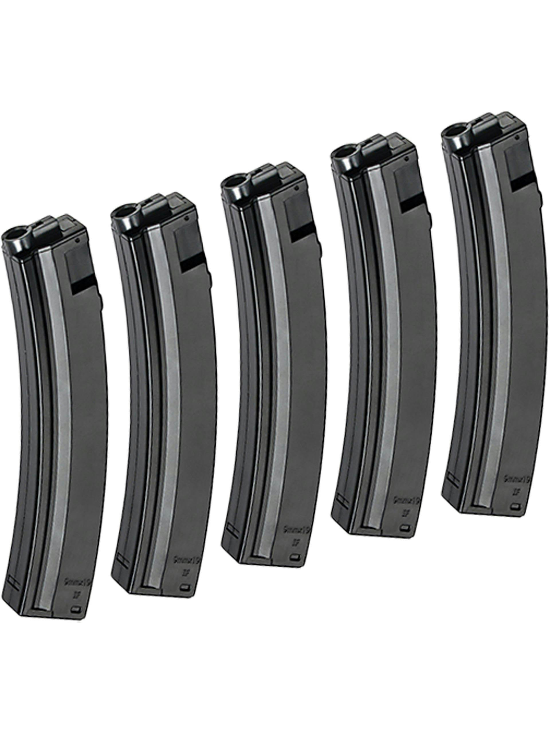 King Arms 100rnd PDW SBR/SMG-5 Mid-Cap Magazine - Set Of 5