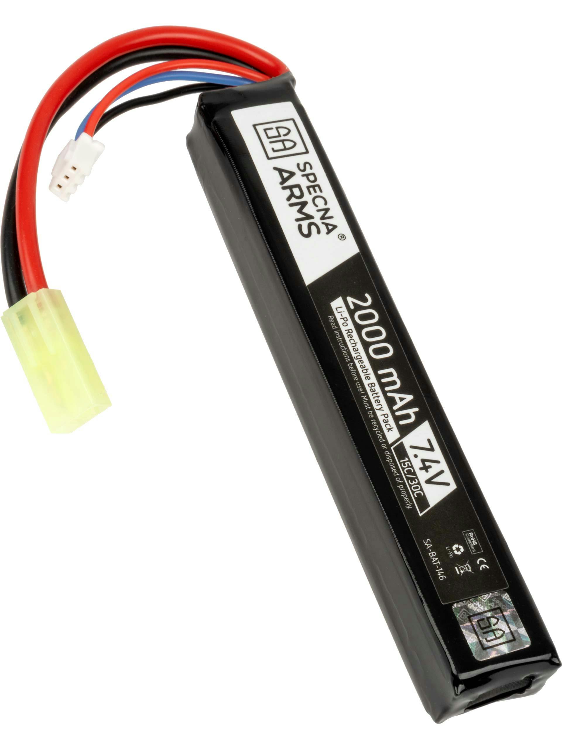 Specna Arms - 7.4v 2000mAh 15/30c LiPo Stick Battery; Mini-Tamiya