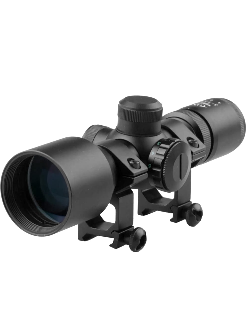 Theta Optics 3-9x40 Illuminated Compact Rifle Scope w/ Scope Rings