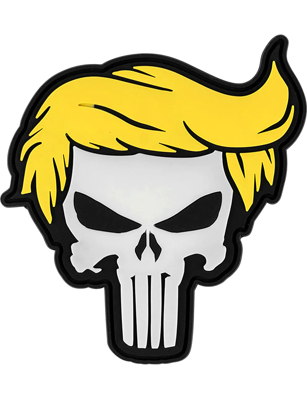 101 Inc. Punish Skull Yellow Hair Glow In Dark 3D PVC Patch